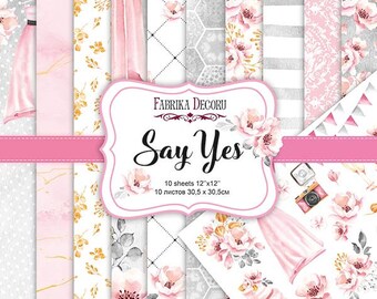 12x12 Wedding Paper Pad, Scrapmir Tenderness Collection, Floral ...