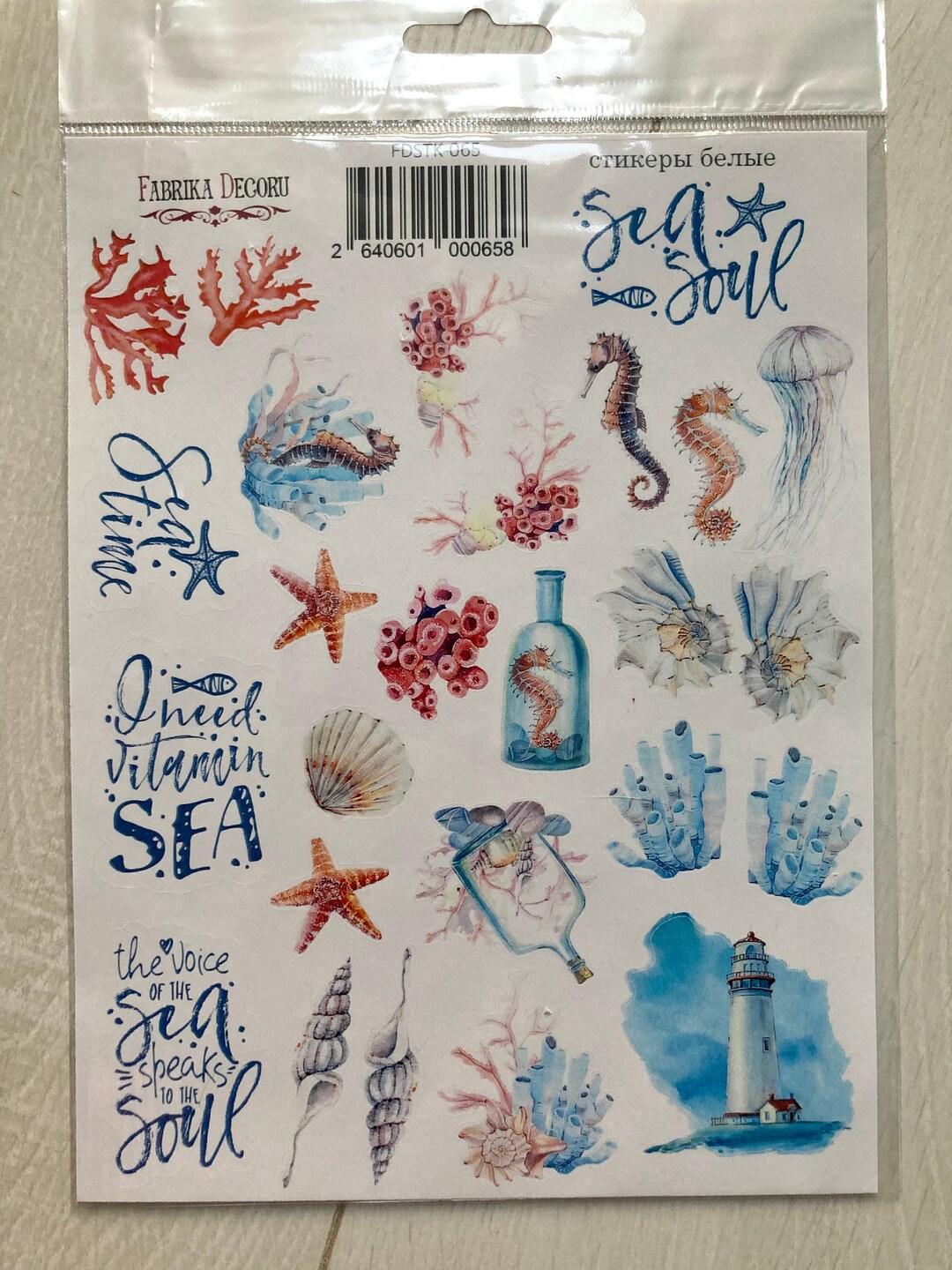 Fabrika Decoru Sea Soul Scrapbook Sticker Sheet, Marine Stickers, Ocean ...