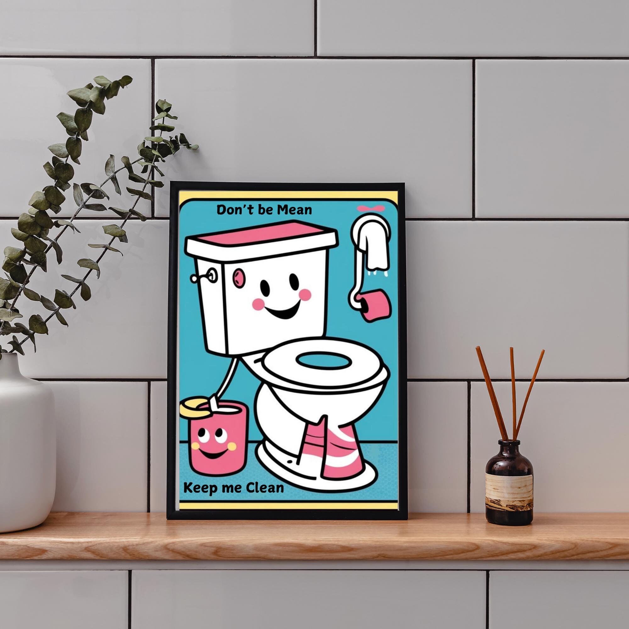 Four Bathroom A4 Digital Download Printable Toilet Signs for Your Place ...