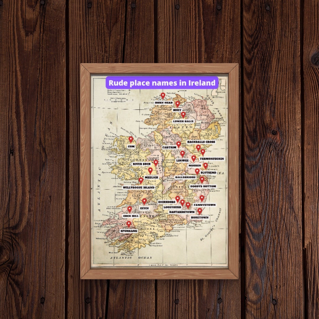 Rude Place Names in Ireland Unframed A4 Instant Download Digital ...