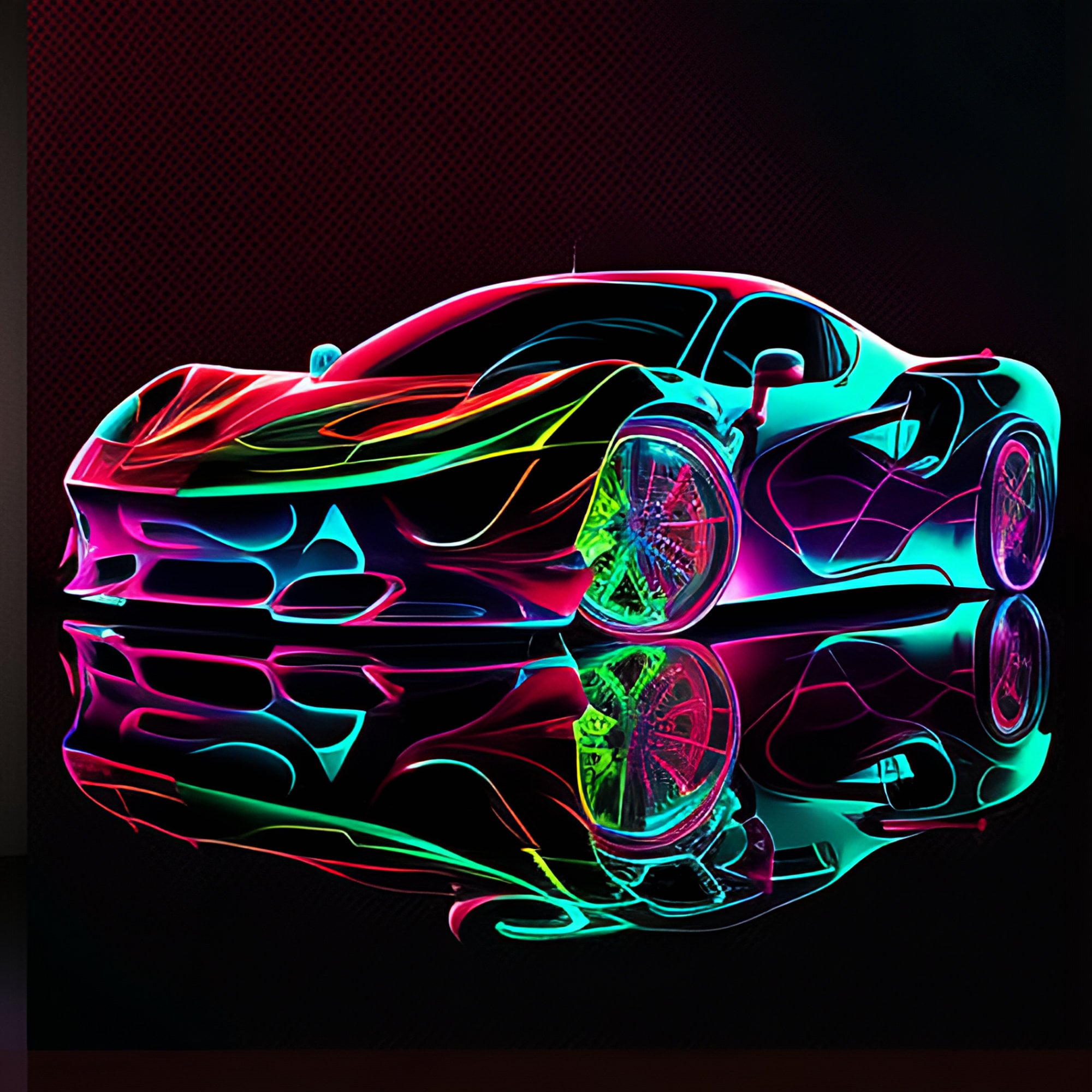 Printable Ferrari Digital Print Abstract Neon Art Instant Download ...