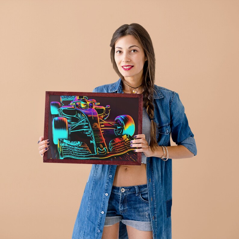 Printable Ferrari F1, Formula One Racing Abstract Neon Art Instant ...