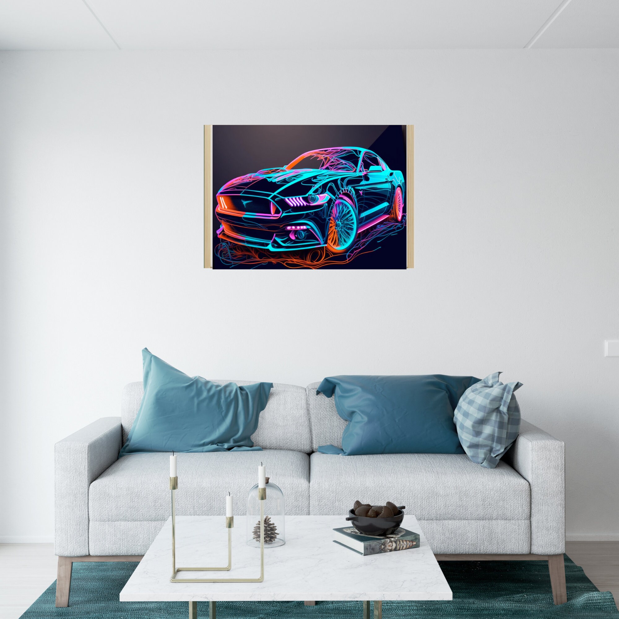 Abstract Neon Art Digital Download of Ford Mustang, Dodge Charger and ...