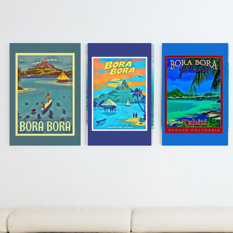 Bora Bora Printable, Tahiti, French Polynesia, Digital Download Set of ...