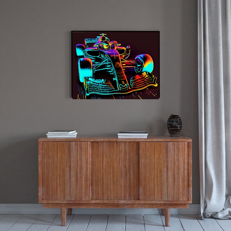 Printable Ferrari F1, Formula One Racing Abstract Neon Art Instant ...
