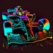 Printable Ferrari F1, Formula One Racing Abstract Neon Art Instant ...