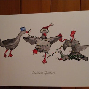 Christmas Quackers Cute Duck Card With Glitter - Etsy