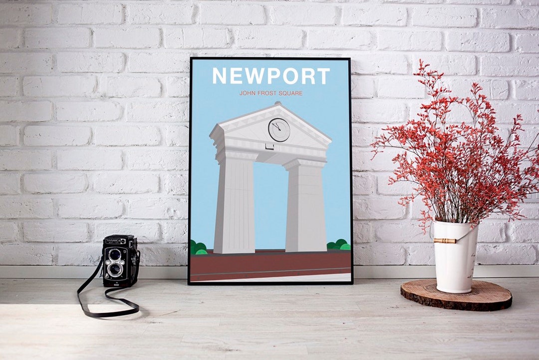 The Iconic Clock Newport, John Frost Square, Digital Print. - Etsy