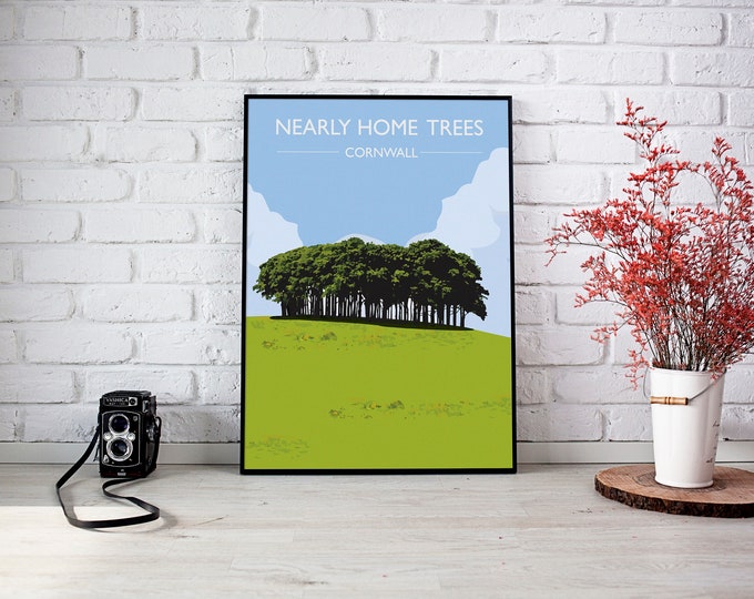 Sea Glass Art Nearly There/home Trees Small 7x7 Inch Frame - Etsy UK