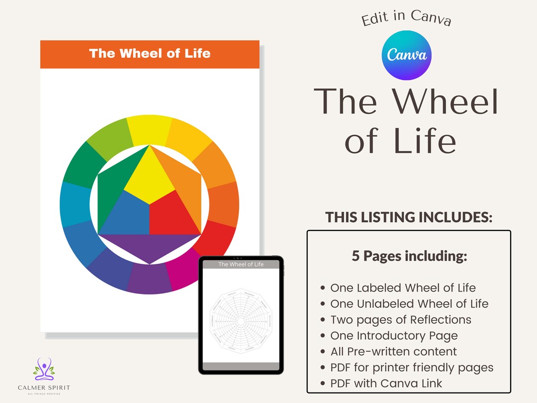 Wheel Of Life Template Canva Template Coaches Template - Etsy Portugal