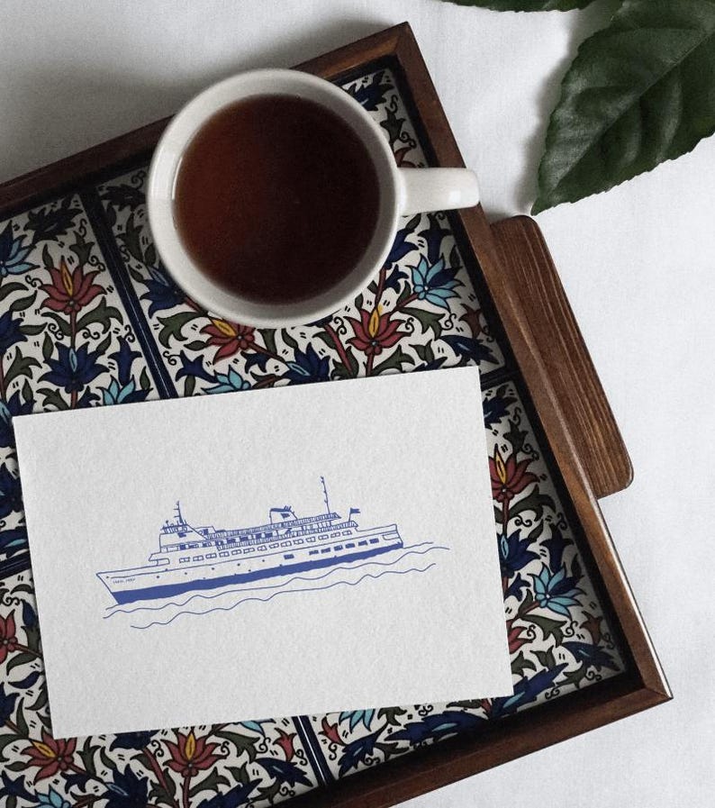 Block Island Ferry Illustration | Digital - Etsy