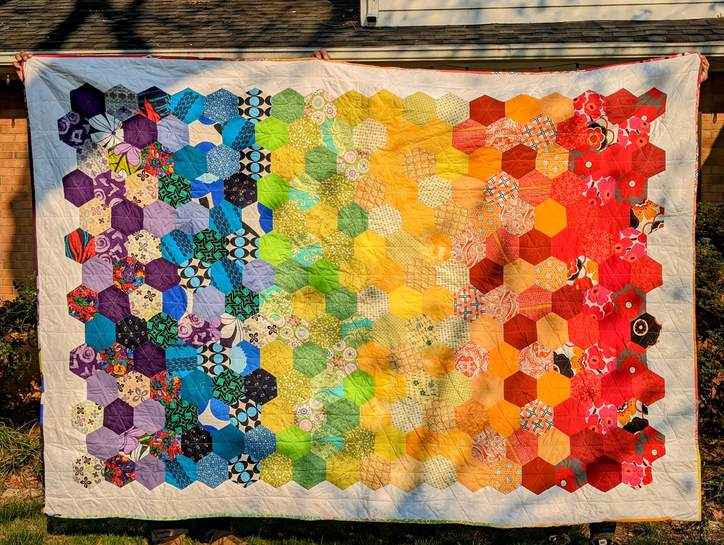 Hexagon Rainbow Quilt - Etsy