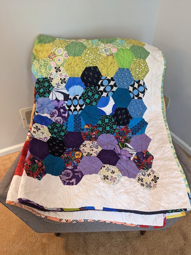 Hexagon Rainbow Quilt - Etsy