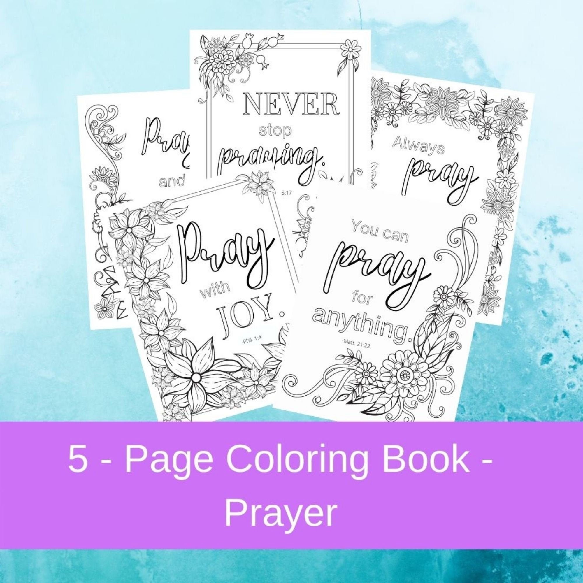 Prayer Scripture Coloring Pages Bible Verse Coloring Pages | Etsy