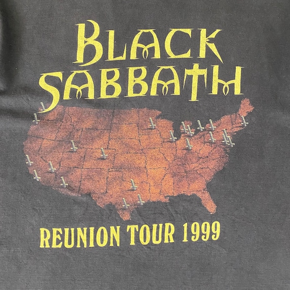 Vintage 1999 Black Sabbath Reunion Tour Sun Faded Ban… - Gem