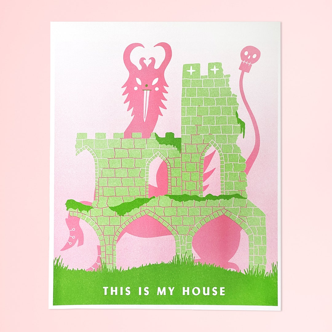 Monster’s Castle Riso Print - Etsy