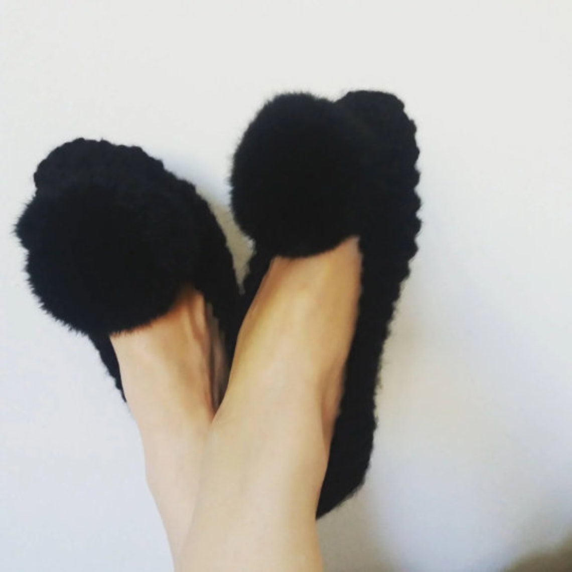 Chunky Slippers Knit Slippers Knit Socks Slippers With | Etsy