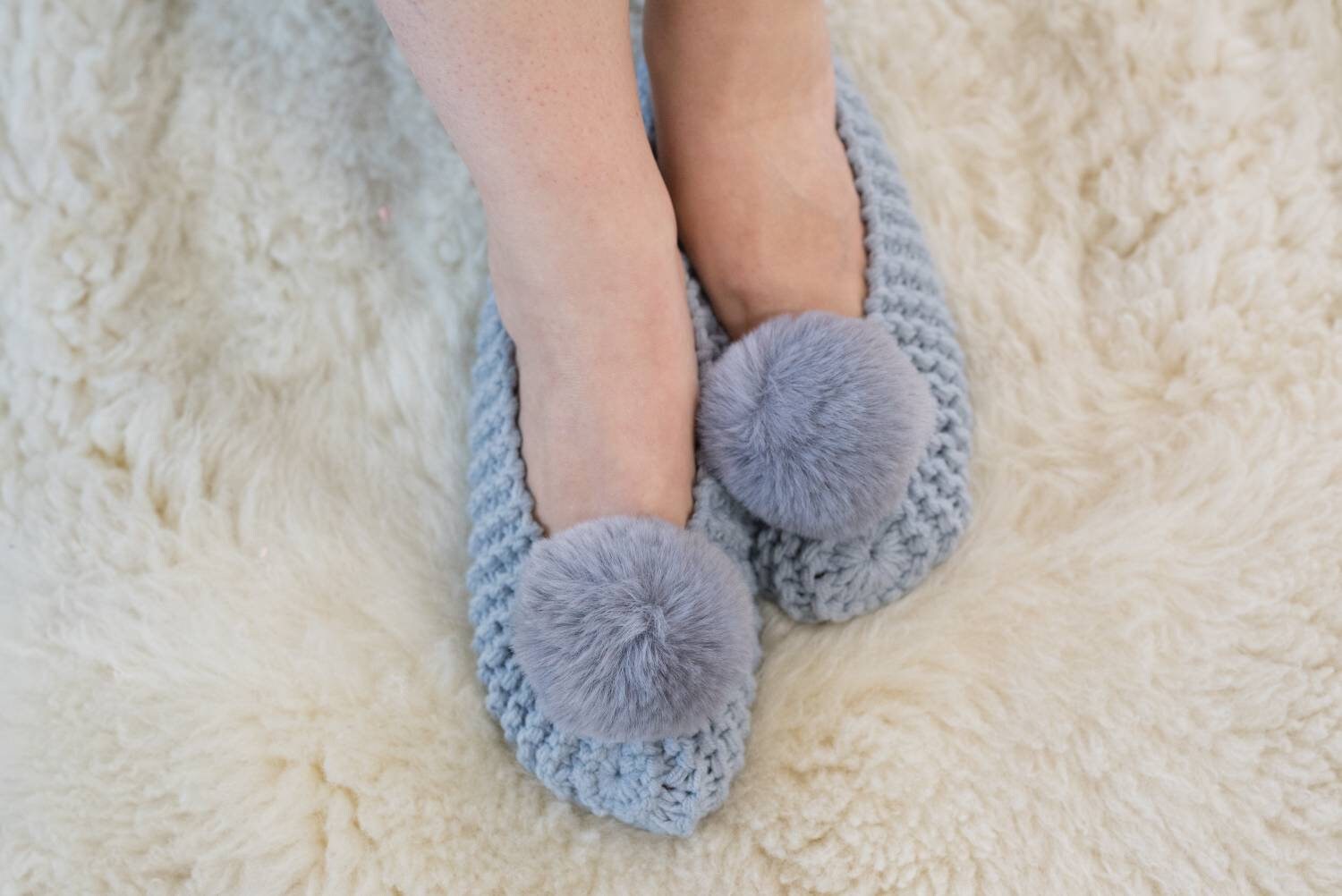 Chunky Slippers Knit Slippers 51 Free Funny slippers Knit | Etsy