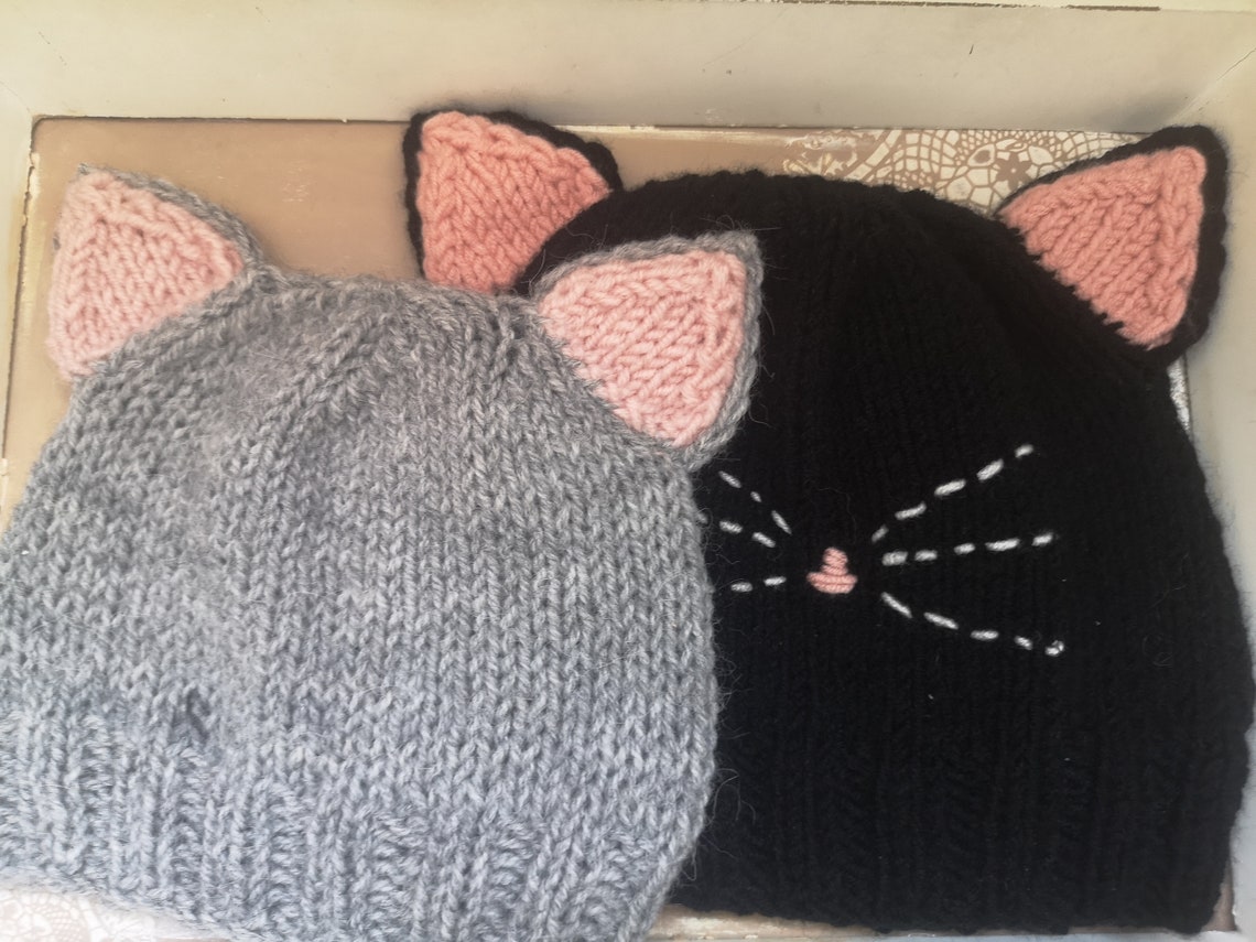 Baby Hat Knitting Pattern Kitty Cat Knitting Pattern Baby - Etsy
