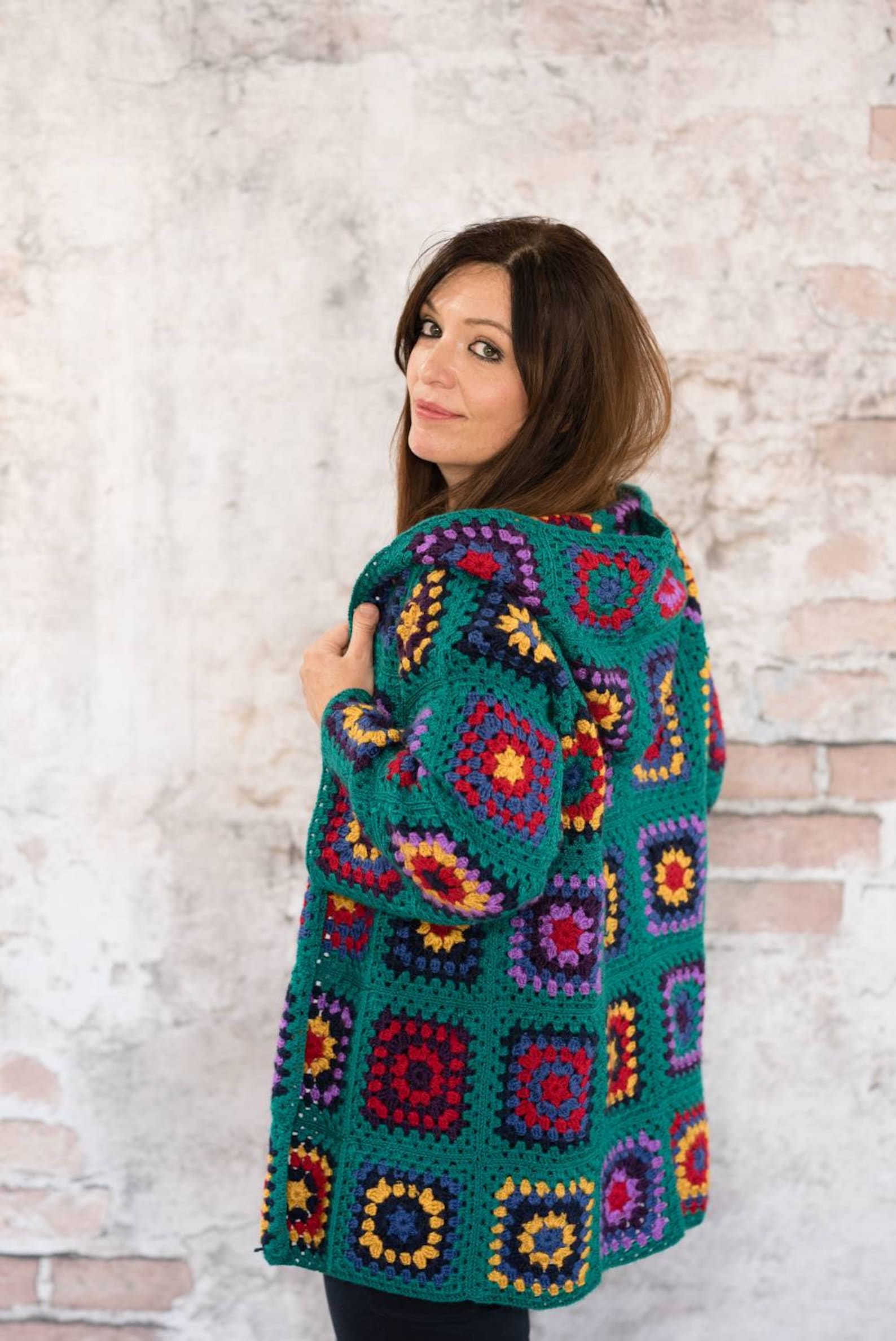 Granny Square Jacket, Granny Square Afghan Jacket, Bohemian Crochet ...