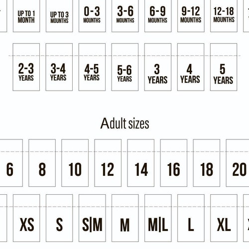 Sizing Labels Fold and Sew-in SIZE Labels Clothing Labels - Etsy