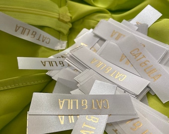 Custom Fabric Tags and Labels Satin Ribbon Label Custom | Etsy