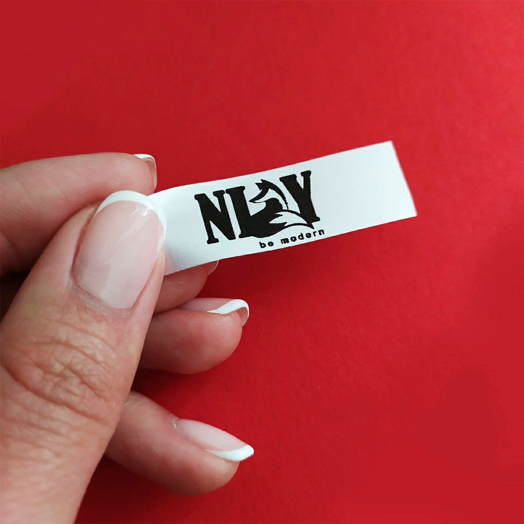 100 Custom Fabric Tags and Labels Satin Ribbon Label Custom Clothing ...