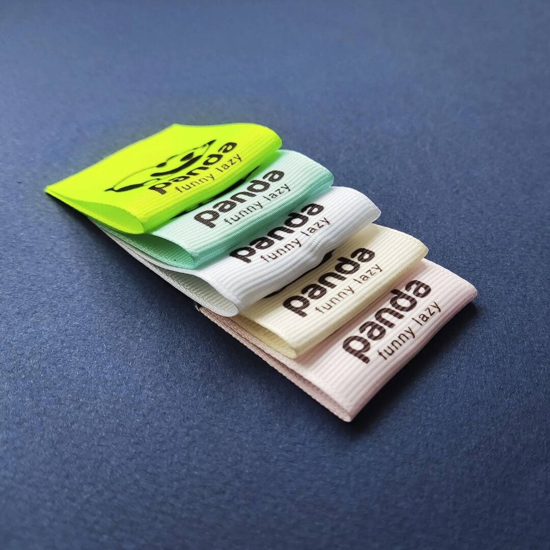 100-1000 Pcs Custom Colore Fabric Tags and Labels Satin Ribbon Label ...