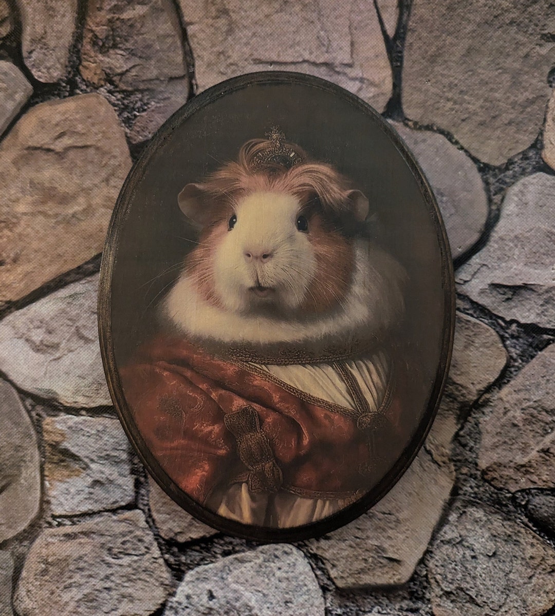 Guinea Pig Female Tiara Victorian Portrait - Vintage Style Animal ...