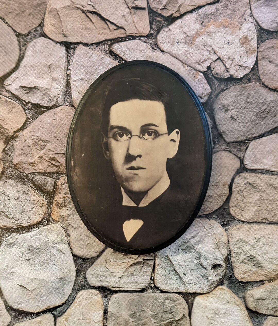 H P Lovecraft Portrait Wooden Sign Wall Plaque - Author Novelist ...