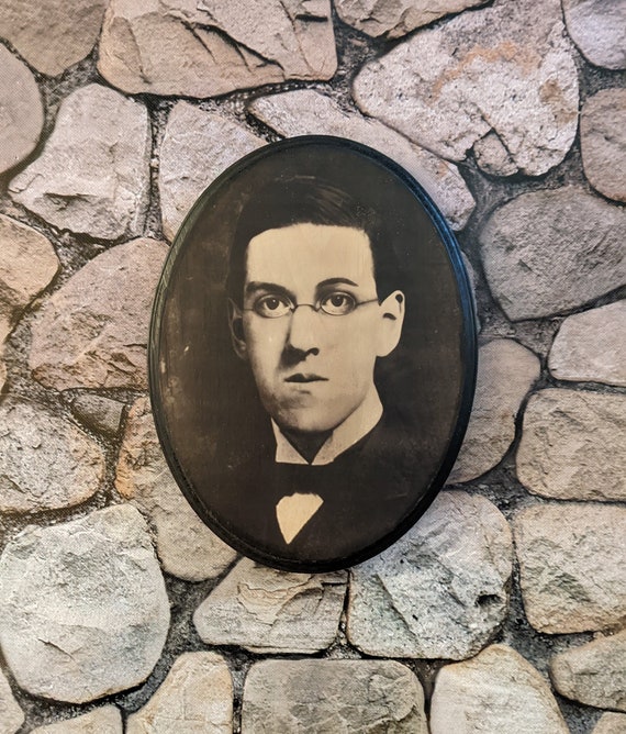 H P Lovecraft Portrait Wooden Sign Wall Plaque Author | Etsy
