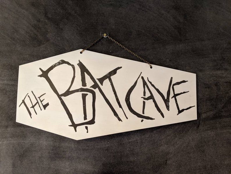 The Bat Cave Goth Club London Replica Batcave Sign 1982- Ink Transfer ...
