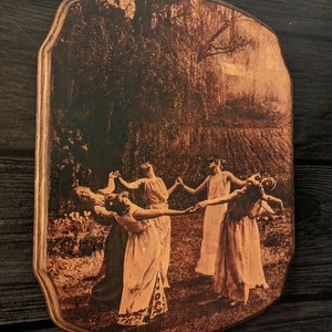 Witches Dancing in a Circle Photo- Witch Wall Art - Wood Wooden Wall ...