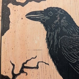 Crow in Tree Vintage Style Wall Art - Animal Wall Art - Wooden Décor ...