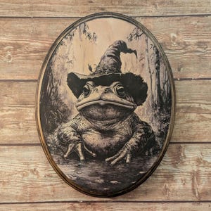 Witch Wizard Toad Victorian Wood Portrait - Vintage Style Swamp Wall ...