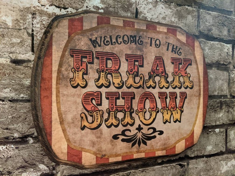Welcome to the Freak Show Wooden Wall Plaque Sideshow - Etsy
