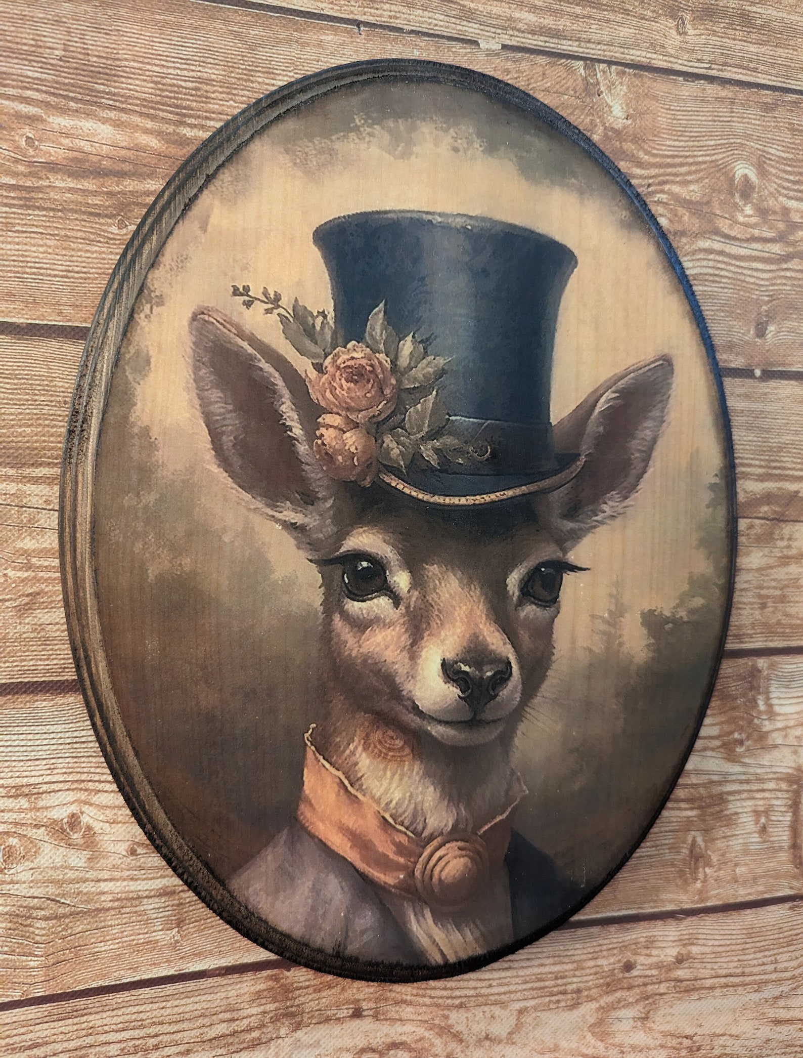 Miss Doe Deer Victorian Portrait - Vintage Style Woodland Animal Wall ...
