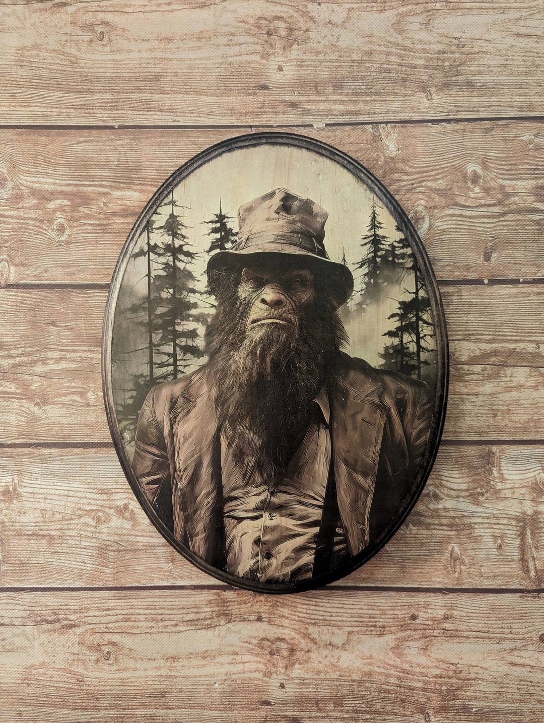 Mr Bigfoot Victorian Portrait - Vintage Style Animal Cryptid Sasquatch ...