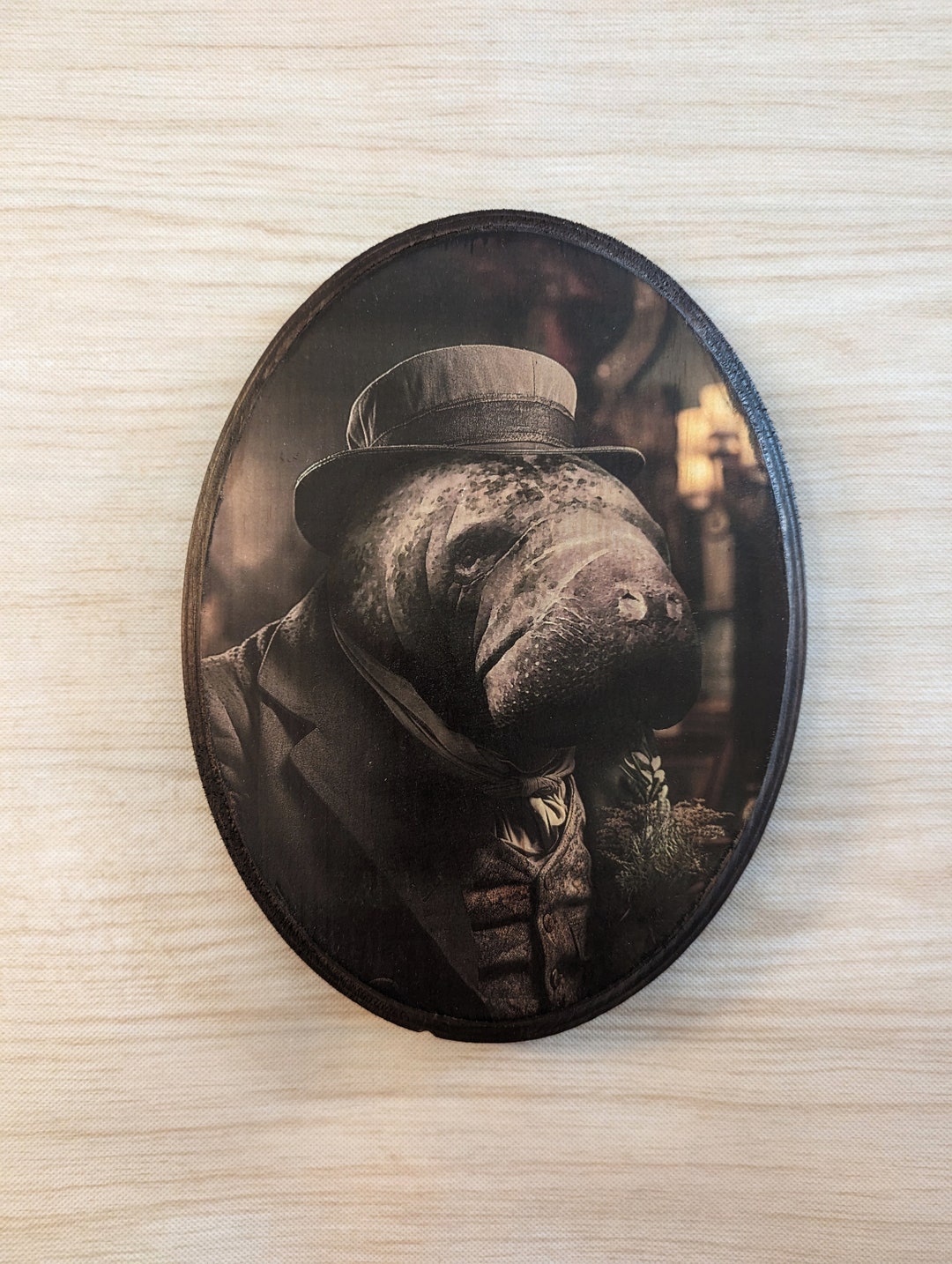 Mr Manatee Victorian Portrait - Vintage Style Florida Animal Wall Art ...