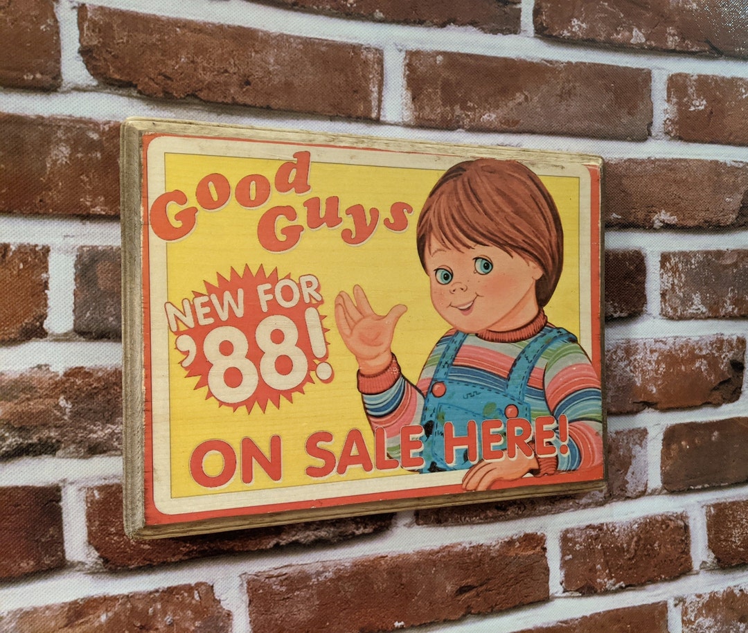 Chucky Child's Play Good Guys Doll Advertisement Wood Sign Wall Plaque ...