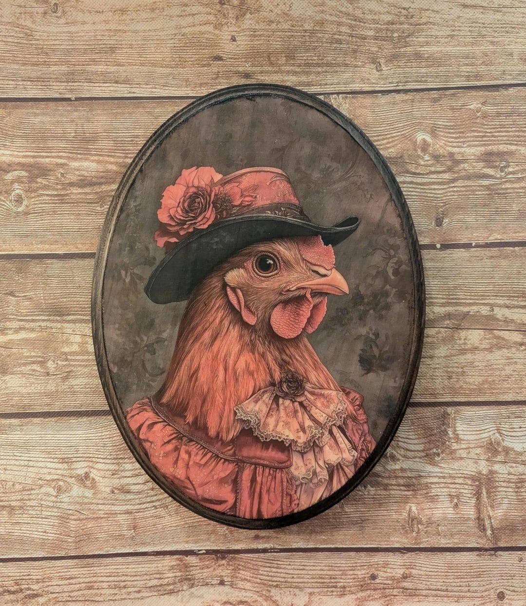 Miss Buff Orpington Chicken Hen Victorian Portrait - Vintage Style Farm ...