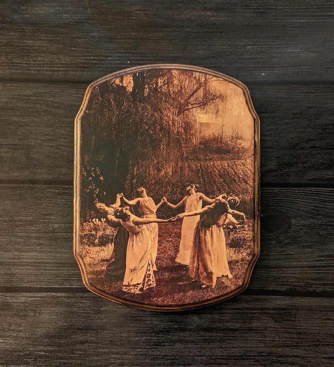 Circle of Witches Dancing Wooden Wall Plaque Sign Witch Wall Décor Art ...