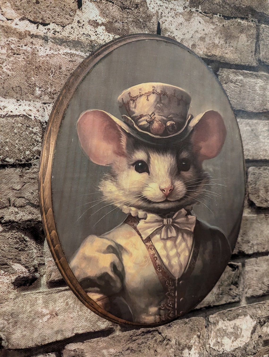 Miss Mouse Victorian Portrait Wall Art - Vintage Style Mice Animal Wall ...