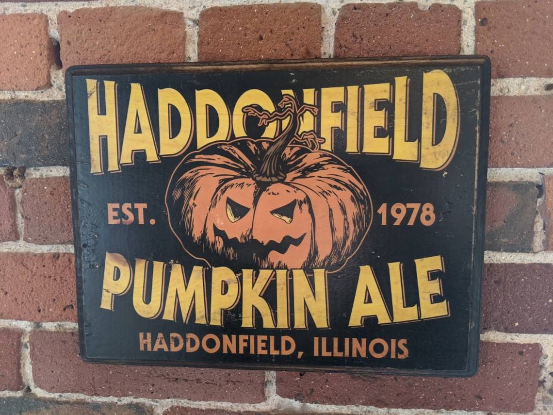 Haddonfield Pumpkin Ale - Halloween Michael Myers- Wood Sign Wall ...