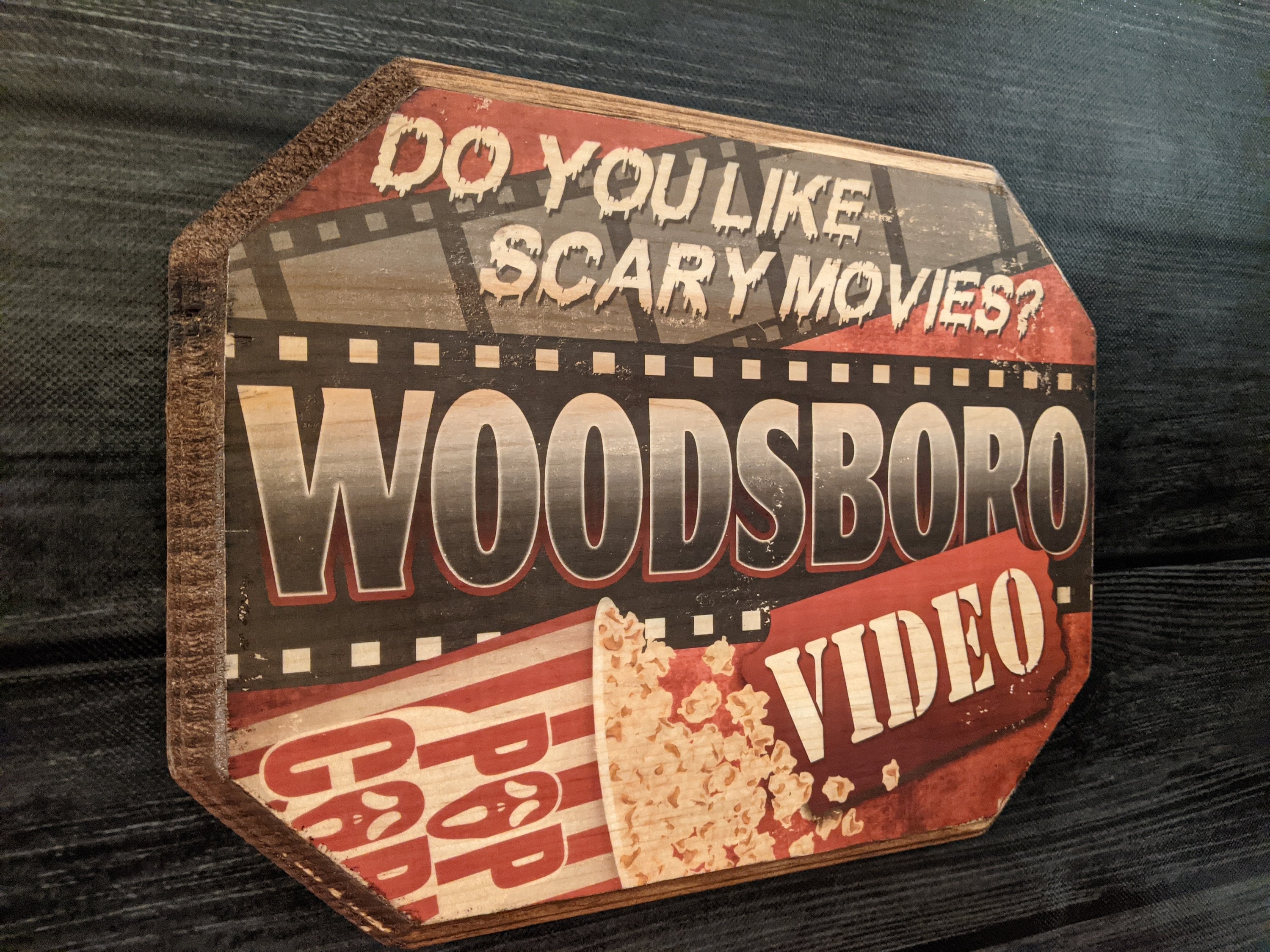 Woodsboro Video Scream Parody Horror Movie Sign Wood Sign | Etsy