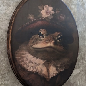 Miss Frog Victorian Portrait - Vintage Style Cottagecore Animal Wall ...