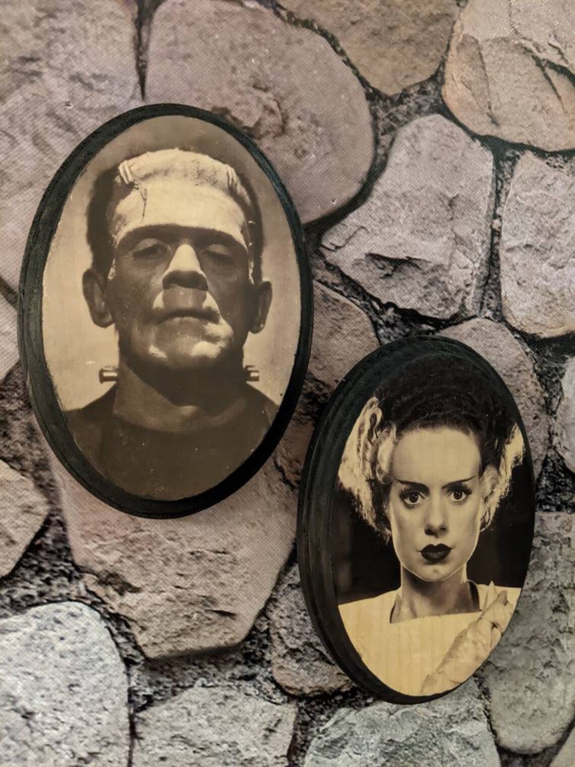 MINI Frankenstein and Bride of Frankenstein Set of 2 Portraits - Etsy