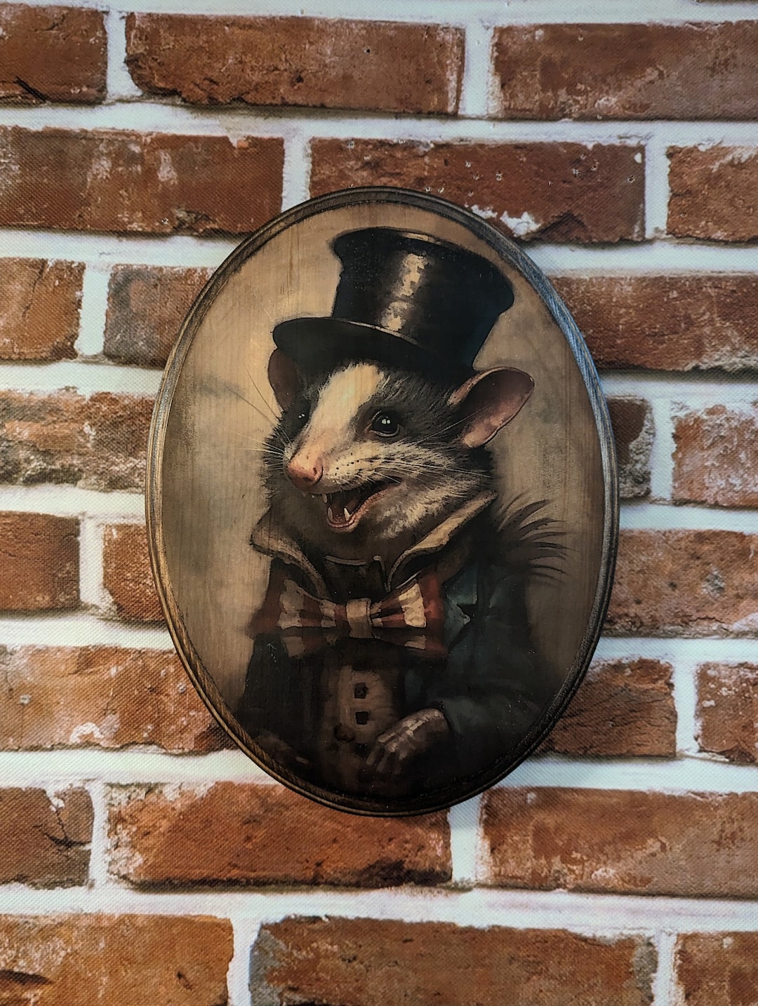 Opossum Victorian Portrait - Vintage Style Animal Wall Art - Wooden ...