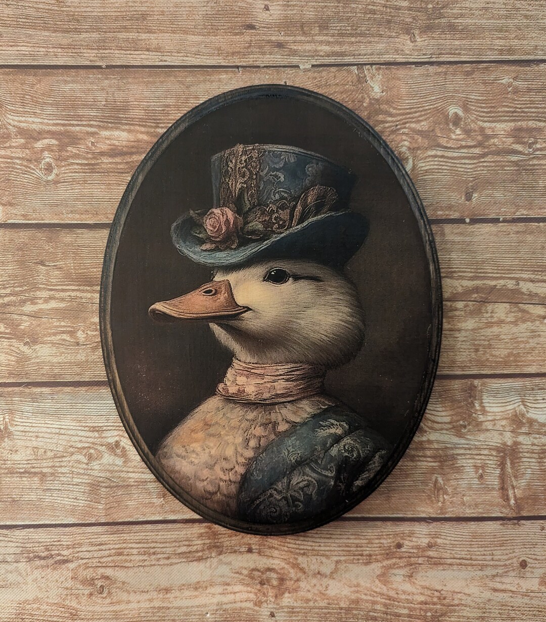 Miss Duck Victorian Portrait - Vintage Style Animal Bird Wall Art ...
