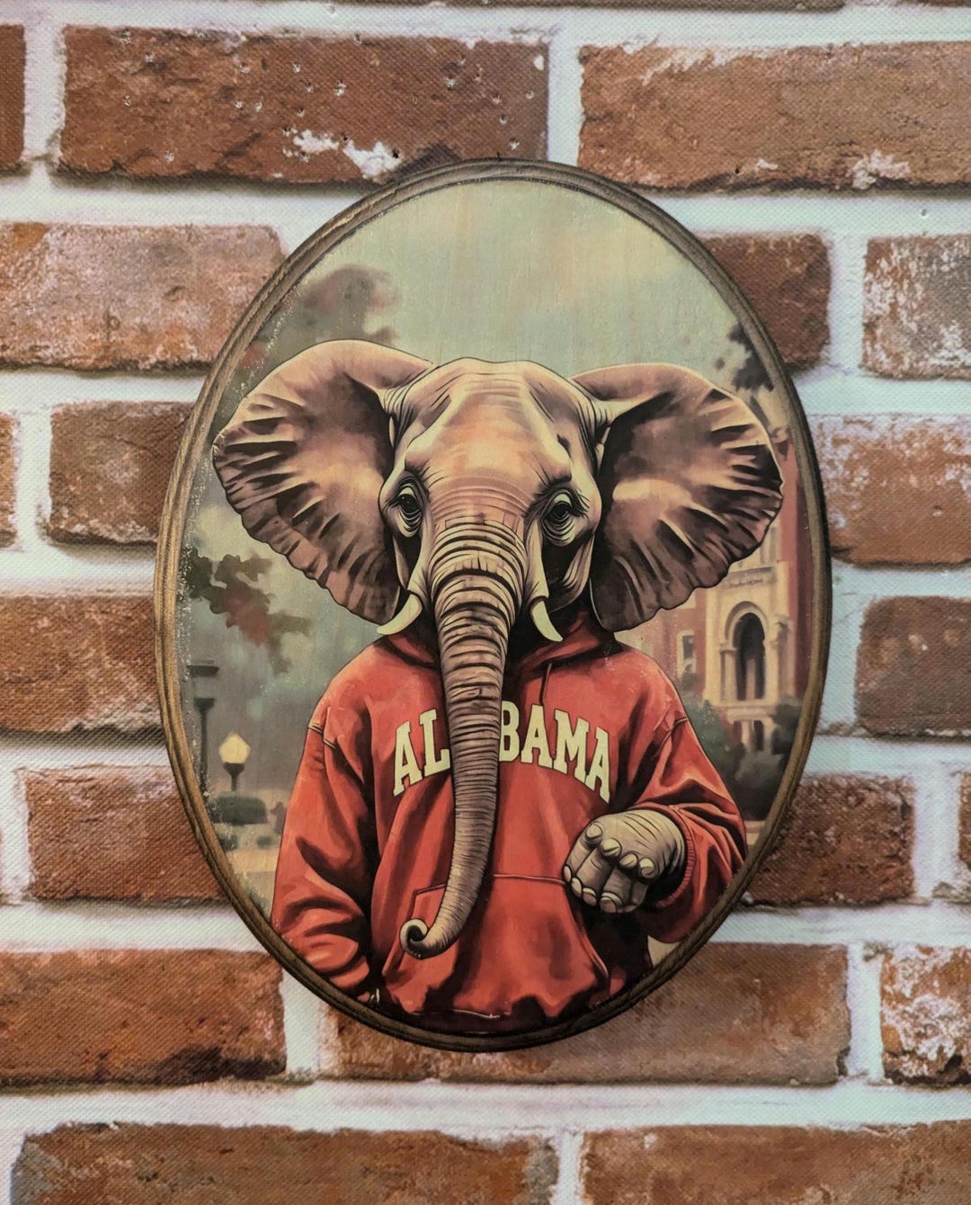 Student Elephant Portrait Wooden Wall Art - Handmade Wood Plaque Sign ...